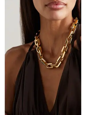 FOUNDRAE Oversized Strong Hearts 18-karat Chain Necklace