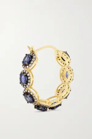 AMRAPALI LONDON 18-karat Sapphire And Diamond Hoop Earrings