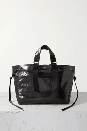 Isabel Marant Wardy Crinkled-leather Tote - Black
