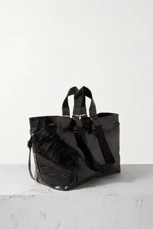 Isabel Marant Wardy Crinkled-leather Tote - Black