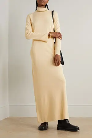 THE ROW Alicho Stretch-jersey Turtleneck Maxi Dress - Cream
