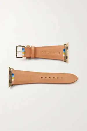 LACALIFORNIENNE Striped Leather Watch Strap