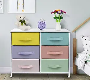 SORBUS 6-drawer Storage Cube Dresser Pastel