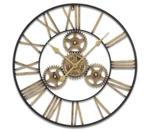 MELROSE Industrial Metal Gears Wall Clock - One-color