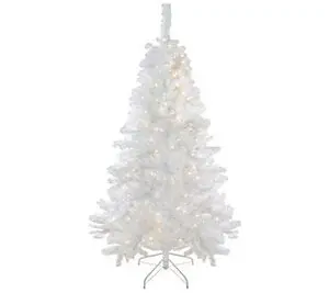 NORTHLIGHT 7.5' Iridescent White Alaskan Pine Tr E Clear Lights - One-color