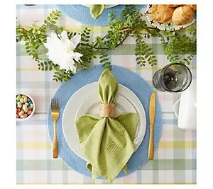 DESIGN IMPORTS Sweet Spring Plaid Tablecloth 52 X52