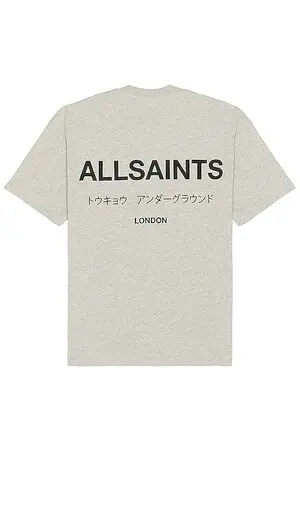 ALLSAINTS Underground Short Sleeve Crew In Grey - Grey Marl