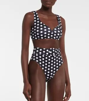 ALEXANDRA MIRO Kamala Polka-dot Bikini Top