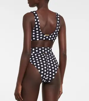 ALEXANDRA MIRO Kamala Polka-dot Bikini Top