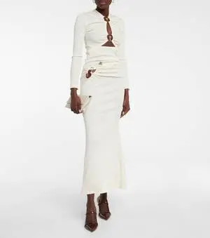 Christopher Esber Distort Cutout Midi Skirt - White