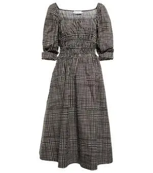 Proenza Schouler White Label Checked Cotton Poplin Midi Dress