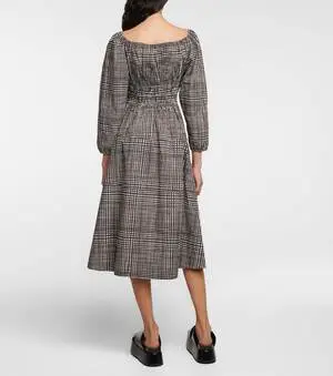 Proenza Schouler White Label Checked Cotton Poplin Midi Dress