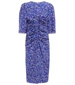 Isabel Marant Lurner Silk-blend Midi Dress - Blue