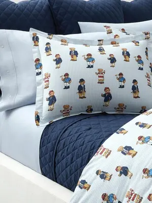 Ralph Lauren Teddy Bear Stripe 4-piece Sheeting Set