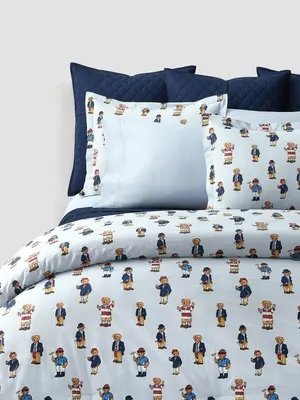 Ralph Lauren Teddy Bear Stripe 4-piece Sheeting Set