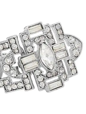 KENNETH JAY LANE Rhodium-plated & Glass Crystal Clip-on Earrings