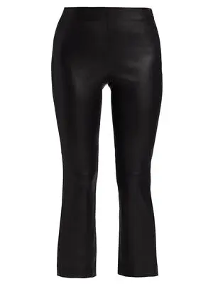 Vince Cropped Leather Boot-cut Pants