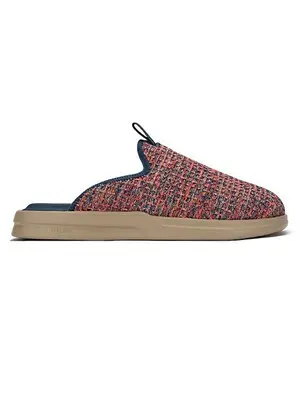 LUSSO CLOUD Men's Pelli Waffle-Knit Slides - Bright White  Indigo Glow