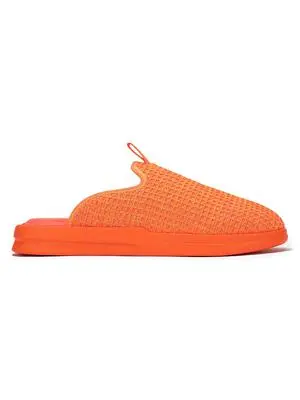 LUSSO CLOUD Men's Pelli Waffle-Knit Slides - Bright White  Orange Glow