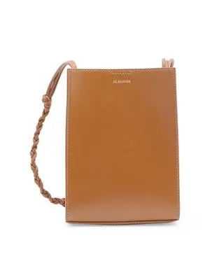 JIL SANDER Small Tangle Leather Crossbody Bag Acorn