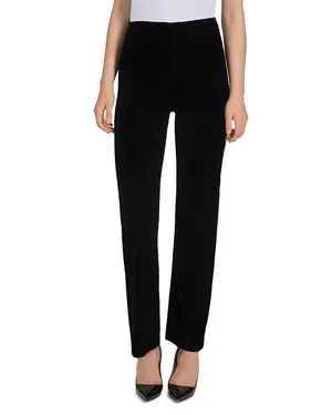 Lyssé Velvet Straight-leg Trousers - Black