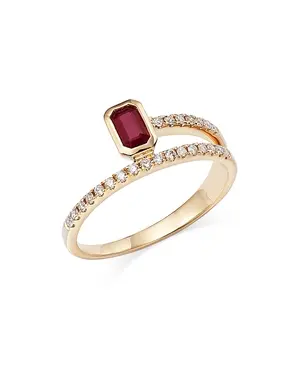 Bloomingdale'S Ruby And Diamond Ring - Red/yellow