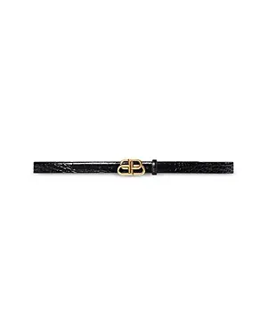 Balenciaga BB Thin Leather Belt Black/gold