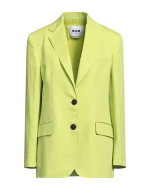 MSGM Blazer In Linen And Lyocell - Green