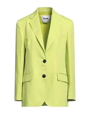 MSGM Blazer In Linen And Lyocell - Green