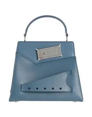 MAISON MARGIELA Handbag In Light Cow Leather With Appliqués - Slate Blue