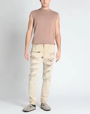 NOSTRASANTISSIMA Skinny Fit Jeans With Ripped Detail - Beige