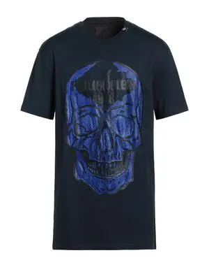 Philipp Plein Man T-shirt White Size Xl Cotton, Fiberglass Midnight Blue