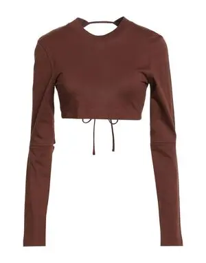 Jacquemus Cotton Jersey Crop Top - Brown
