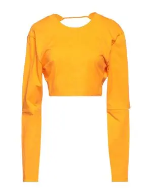 Jacquemus Cotton Jersey Crop Top Orange