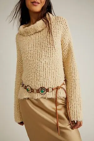 Z & L EUROPE Calypso Stone Wrap Belt - Green