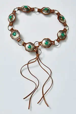 Z & L EUROPE Calypso Stone Wrap Belt - Green