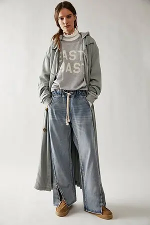 ONETEASPOON OneTeaspoon Roadhouse Wide-Leg Drawstring Jeans Berlin Blue