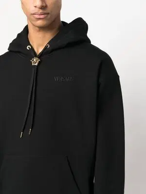Versace La Medusa Cotton Hoodie - Black