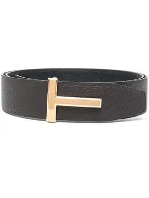 TOM FORD Ridge T Leather Belt - Brown