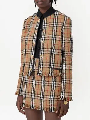 Burberry Vintage Check Bouclé Jacket - Neutrals