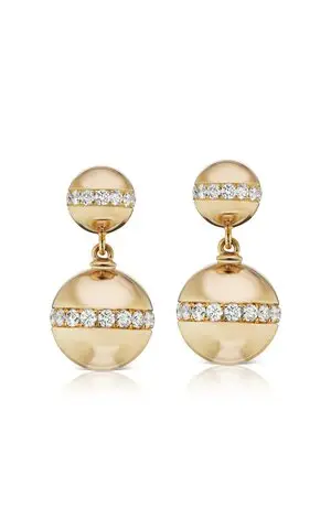 BRIONY RAYMOND Aura 18k Yellow Diamond Sphere Earrings