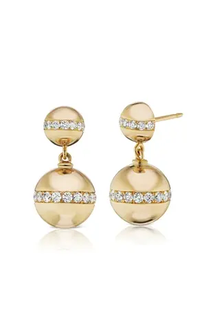 BRIONY RAYMOND Aura 18k Yellow Diamond Sphere Earrings