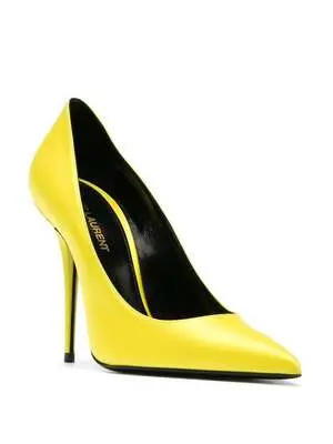 Saint Laurent Marilyn 105mm Satin Pumps - Yellow