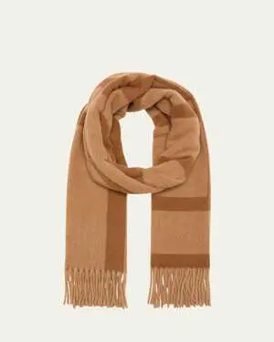 TOTÊME Jacquard Monogram Wool Scarf - Camel Monogram