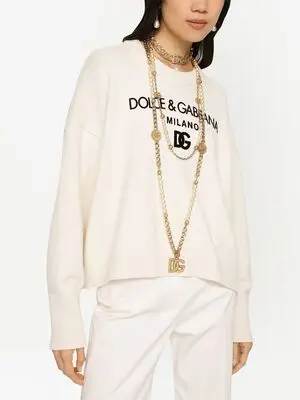 Dolce & Gabbana Logo Cashmere Sweater - Neutrals