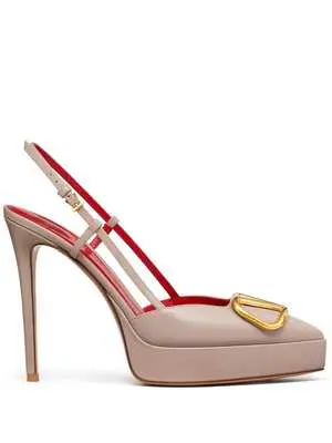 Valentino Garavani 120mm Vlogo Signature Slingback Pumps - Neutrals
