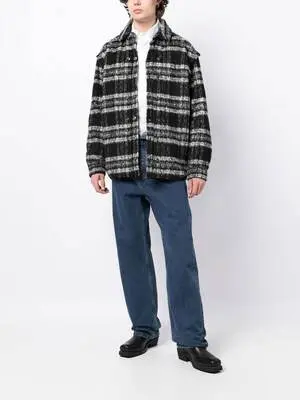 Y/project Textured Stripe-pattern Shirt Jacket