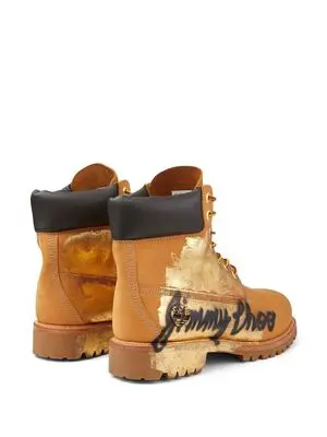 JIMMY CHOO X Timberland Graffiti Logo Ankle Boots