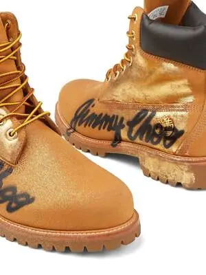 JIMMY CHOO X Timberland Graffiti Logo Ankle Boots