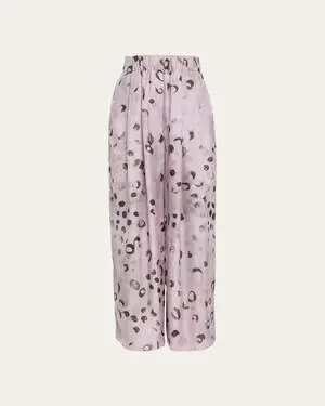 Giorgio Armani Printed Silk Wide-leg Pants